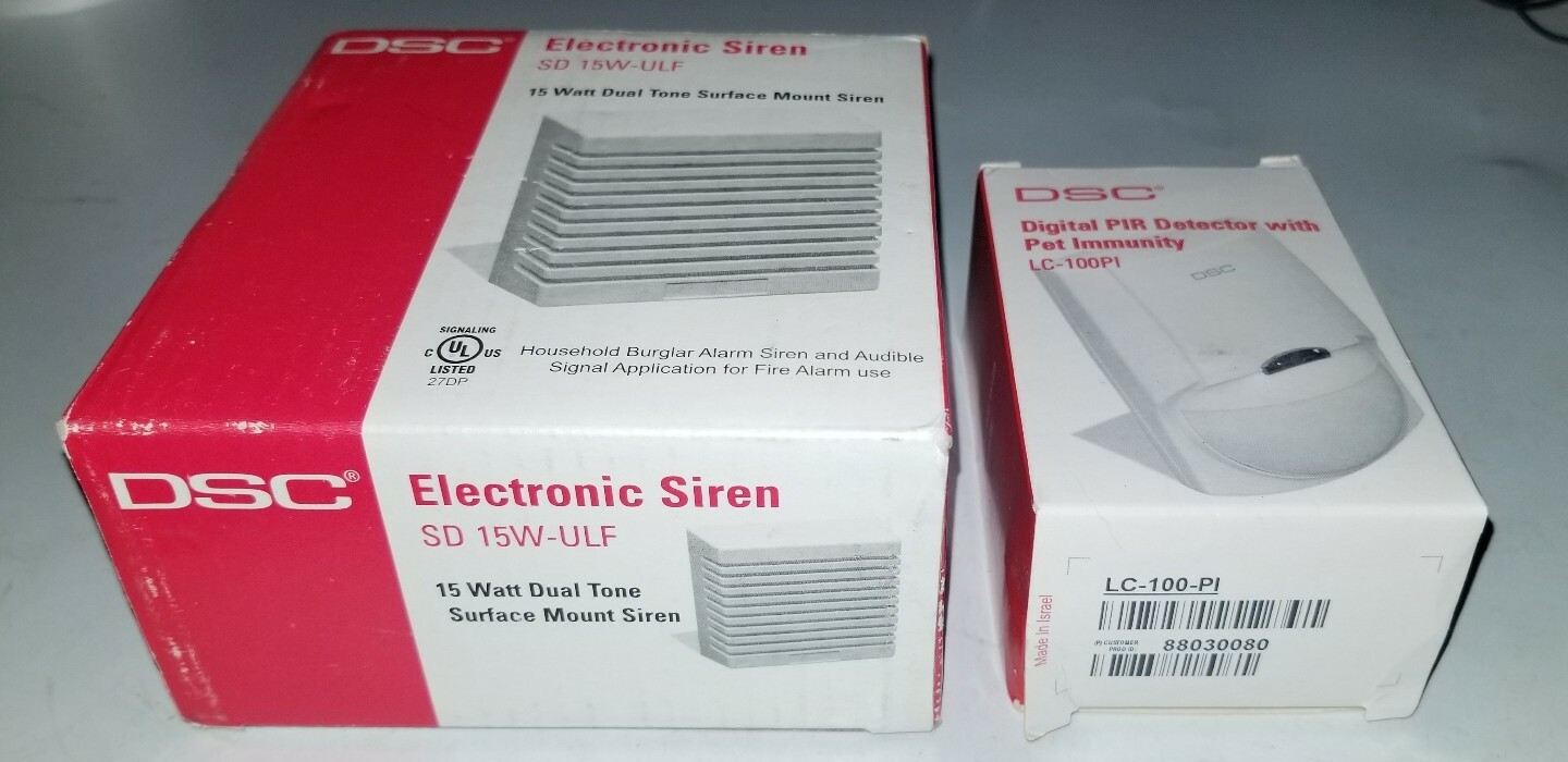 New DSC SD 15W-ULF 15 Watt Electronic Siren, And New PIR Motion Sensor ...
