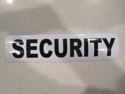 SECURITY White & Black Vehicle Magnetic Sign 3"x12" for Car Truck Van ...