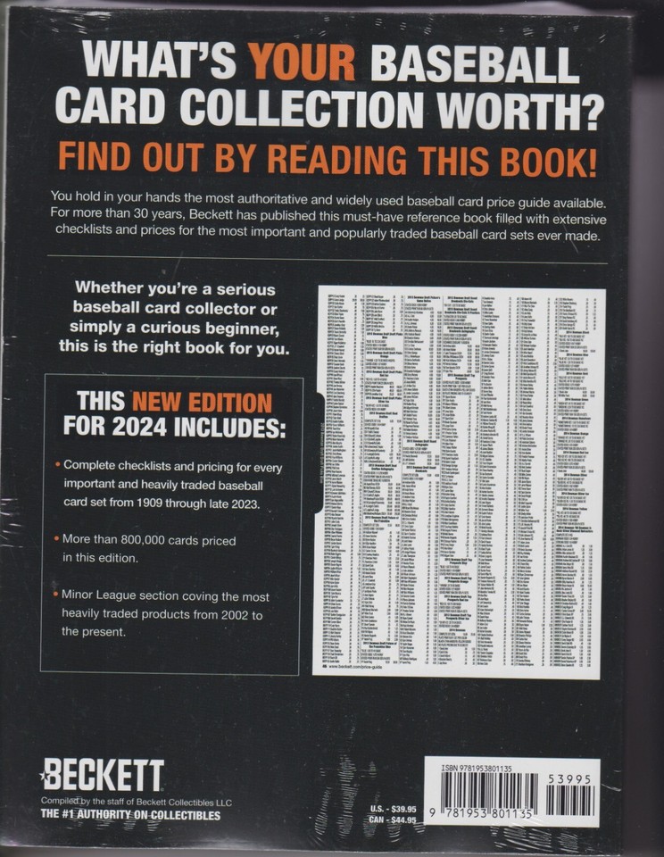 Beckett 2024 Baseball Card Price Guide 46th Edition Willie Mays on ...