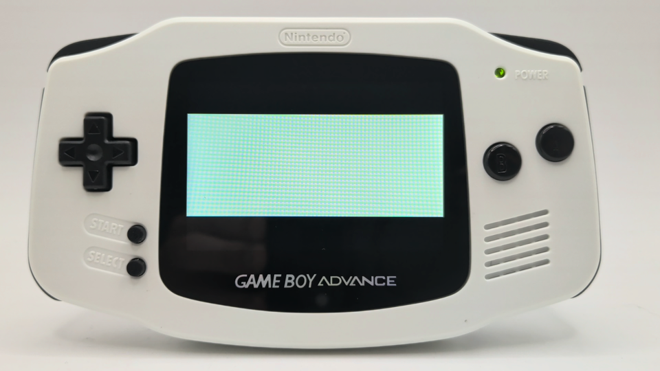 GameBoy Advance White with Hispeedido IPS V5 LCD Screen Mod + Free Game ...