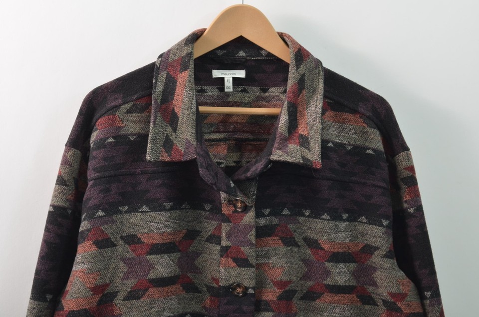 Maurices Geo Print Shacket Womens 2XL Aztec Blanket Thick Soft Fabric ...