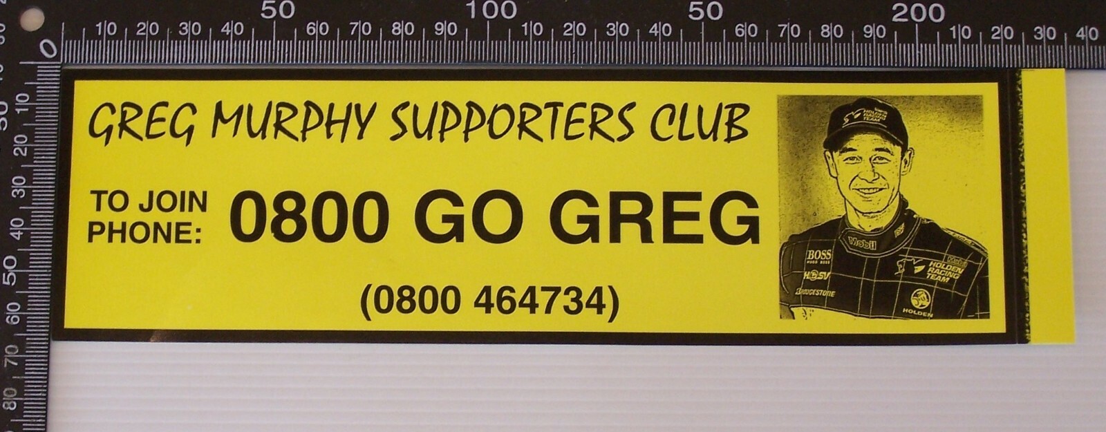 GENUINE GREG MURPHY SUPPORTERS CLUB BUMPER STICKER CAR RACING v8 DECAL ...
