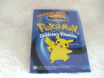 WH- SUNDOWN POKEMON CHILDREN'S VITAMINS PIN BADGE #50382 | eBay