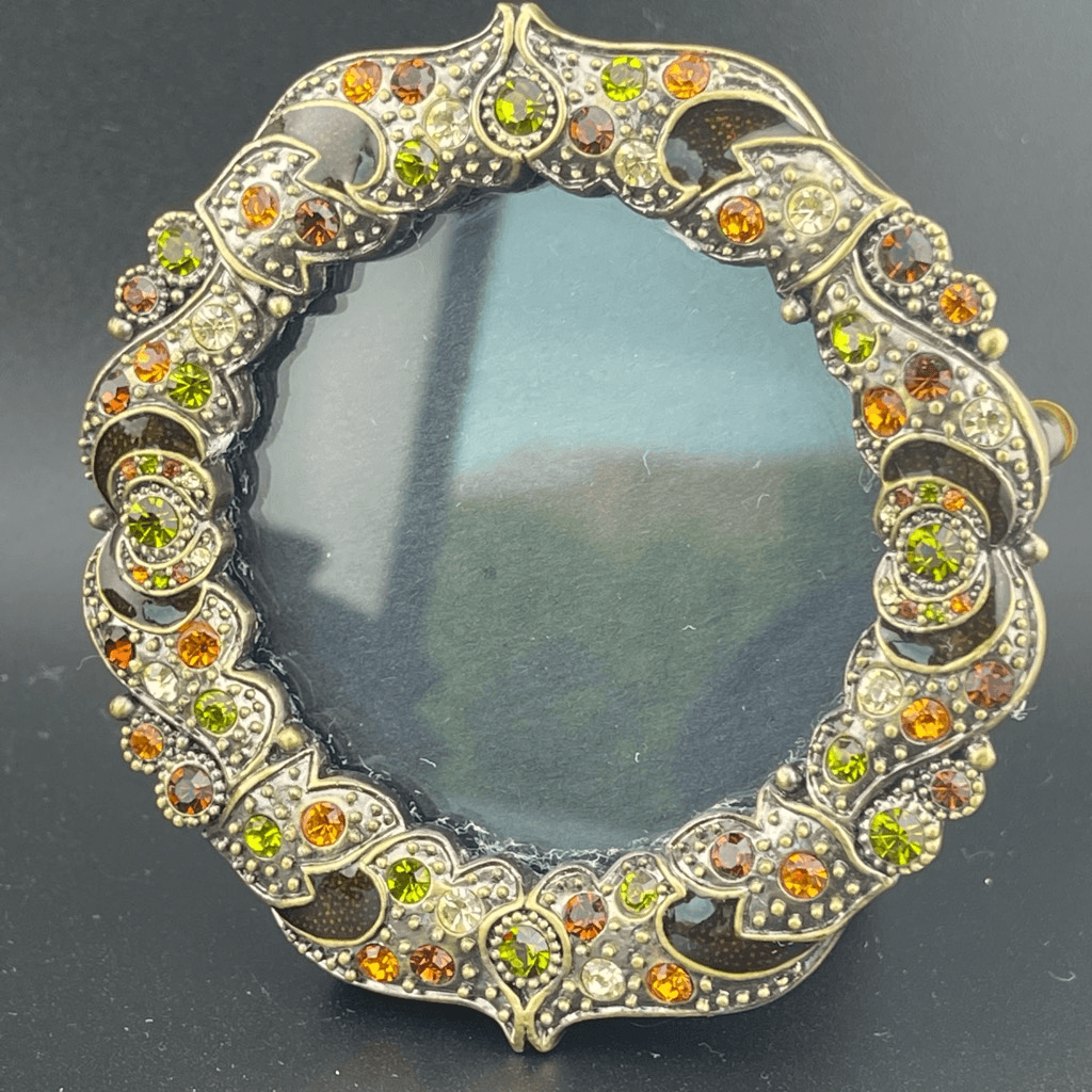 Beautiful Crystal Rhinestone & Enamel Round Picture Frame | eBay