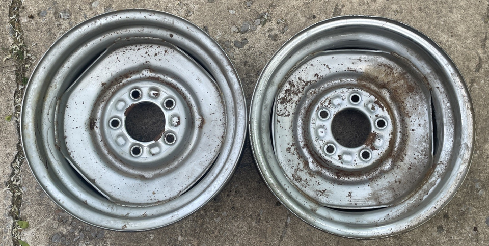2 Vintage Ford/Dodge 14x7 Chrome Reverse Wheels 5 X 4 1/2 (5x4.5 ...