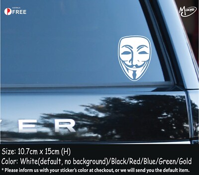 Anonymous Mask Stickers -Reflective/Metallic Color Funny Car Decals ...