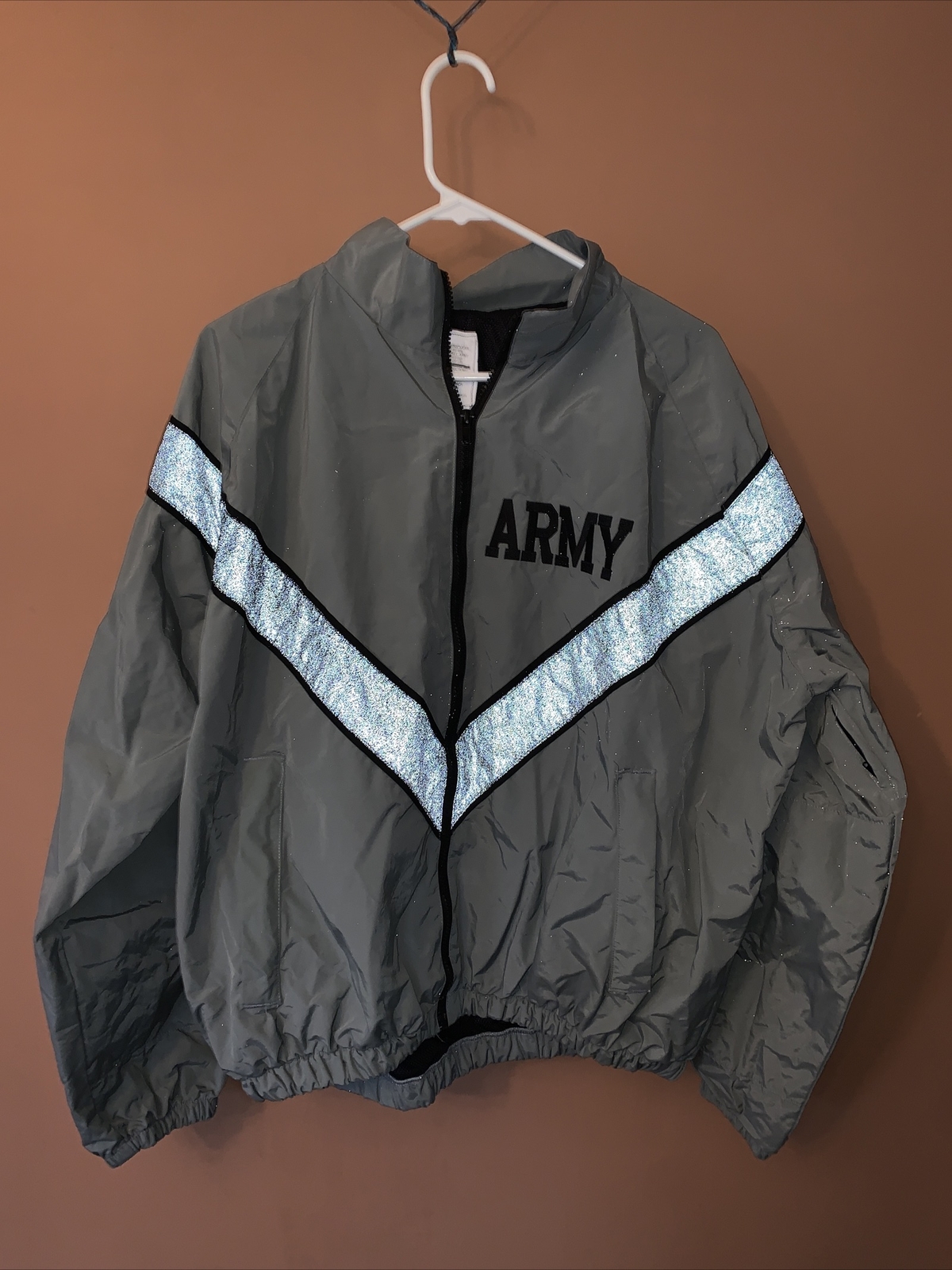 US Army PT Physical Fitness IPFU Uniform Jacket Gray Reflective Medium ...