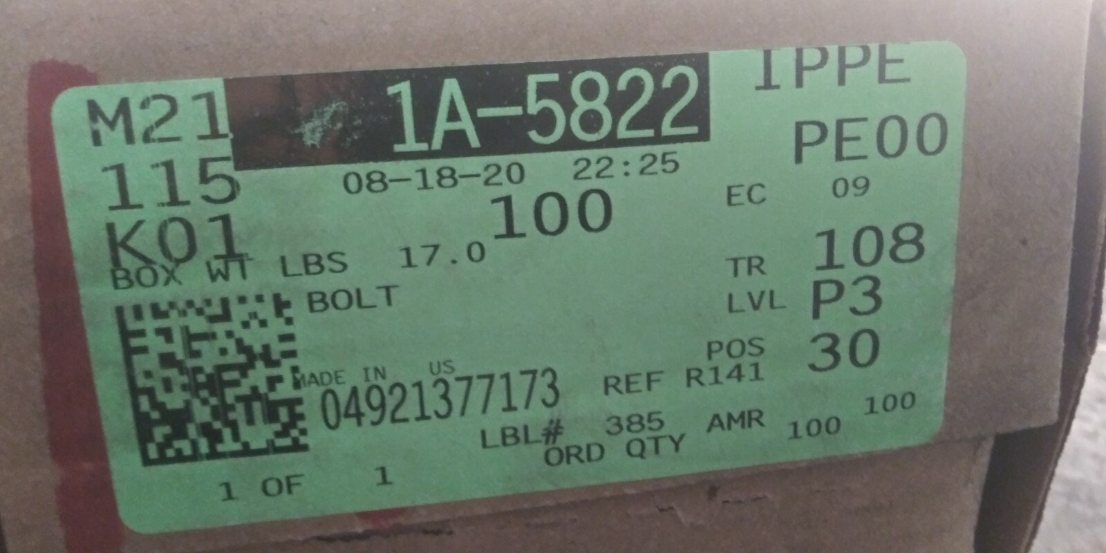 (1 BOX OF 100) NEW GENUINE OEM CATERPILLAR CAT CAP SCREW 1A-5822 | eBay