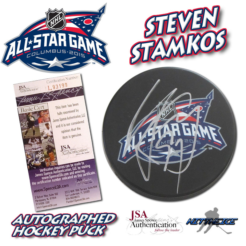 STEVEN STAMKOS Signed 2015 NHL ALL STAR PUCK TAMPA BAY- JSA #L93199 | eBay