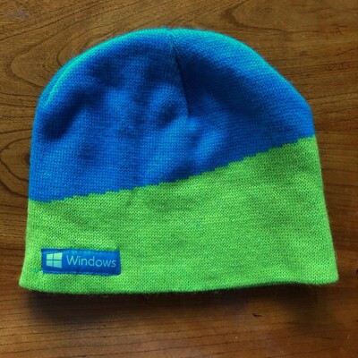 Microsoft Windows Beanie Winter Skull Cap Knit Hat Blue Lime One Size ...