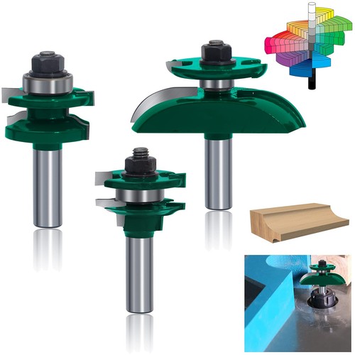 PEALIFE Router Bit Set Raised Panel Cabinet Door Rail and Stile Router ...