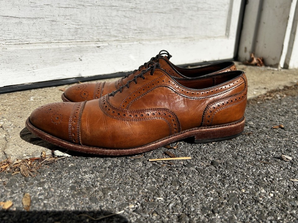 Allen Edmonds Strand Walnut 11.5 D Cap Toe Medallion Oxford Dress Shoes ...