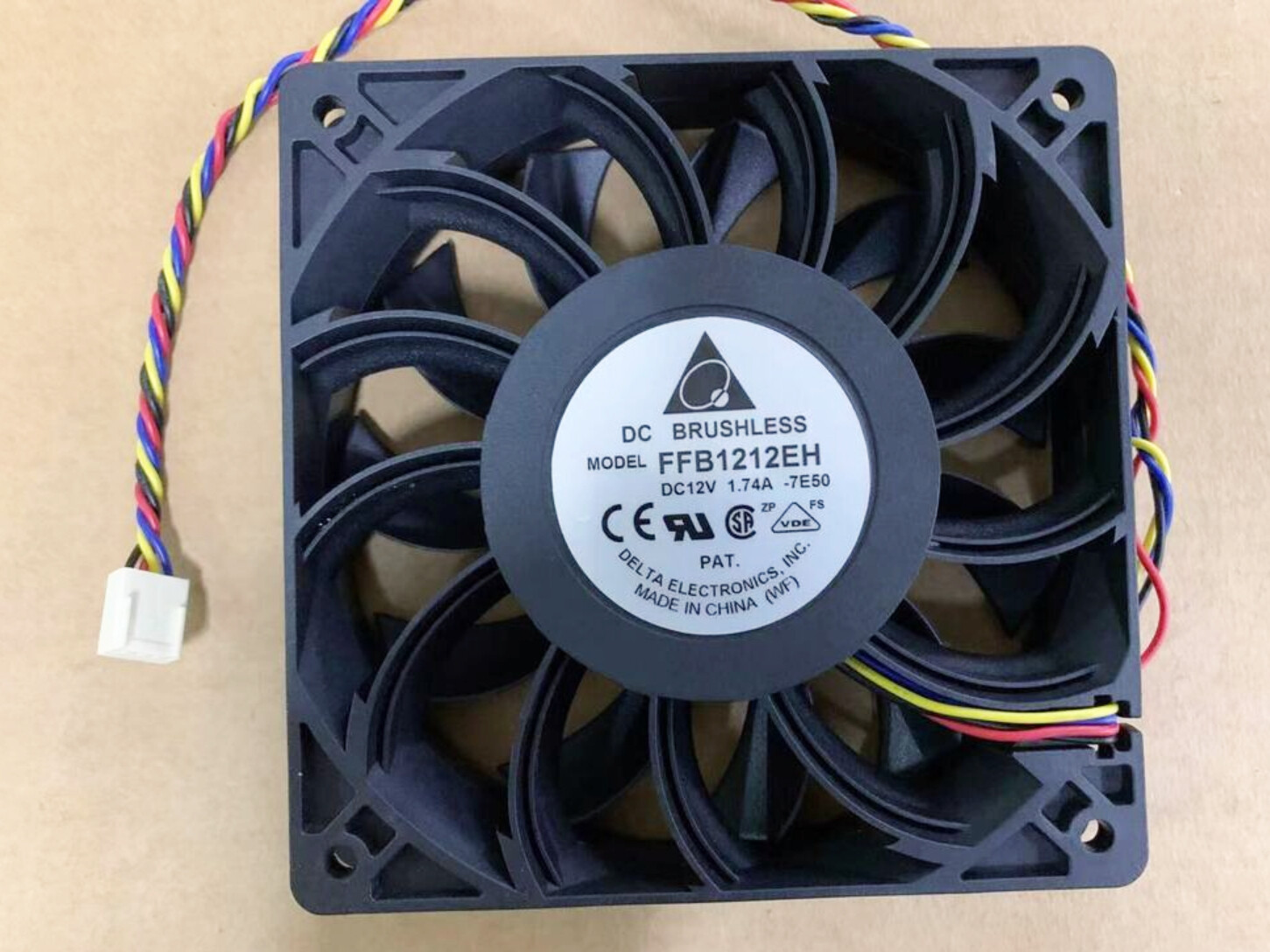 DELTA FFB1212EH Double Ball cooling Fan DC12V 1.74A 120X120X25MM 4-wire ...