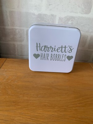 Personalised Hair Bobble Tin barrel box storage | eBay UK