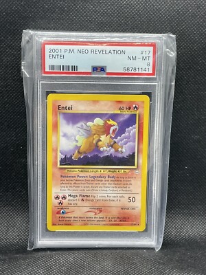 2001 Pokemon Entei Neo Revelation 1st Edition Rare #17 PSA 8 Near Mint ...