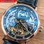 Mens Dual Time Automatic Mechanical Watch Rose Gold Black Dial Black ...