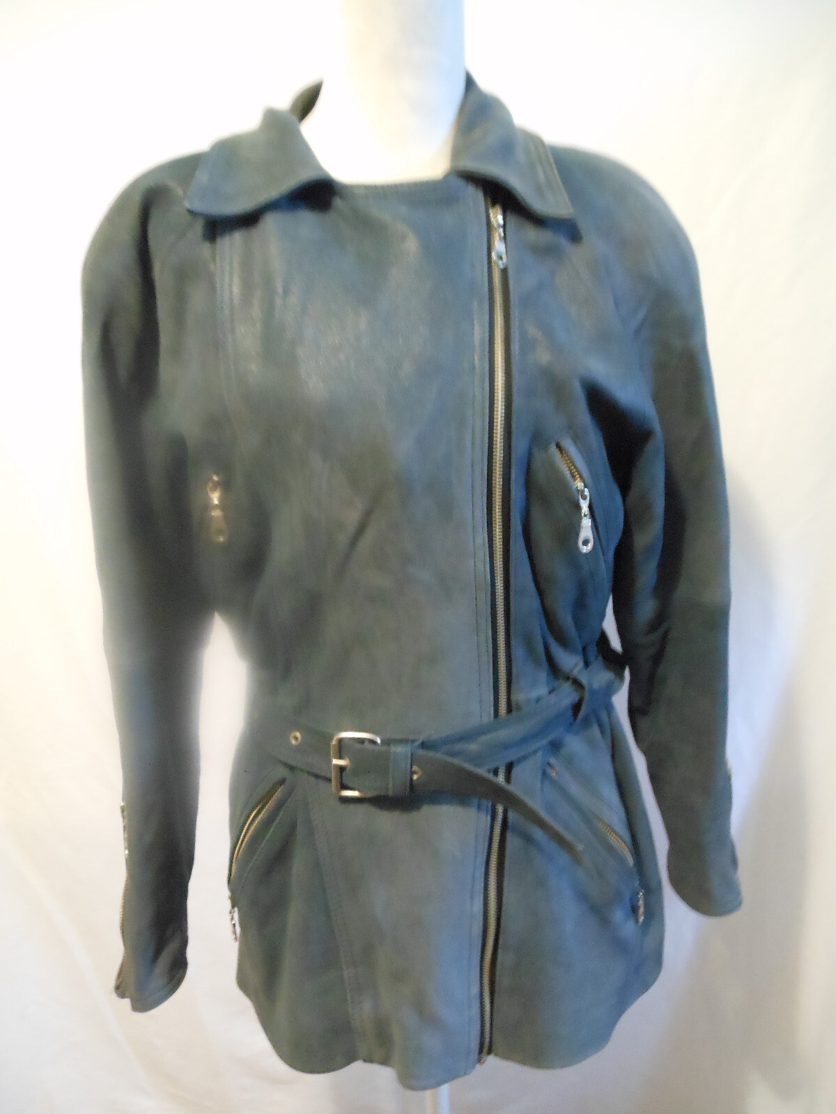 Echies Leader soft leather hip length jacket. Styled in Italy. Steel ...