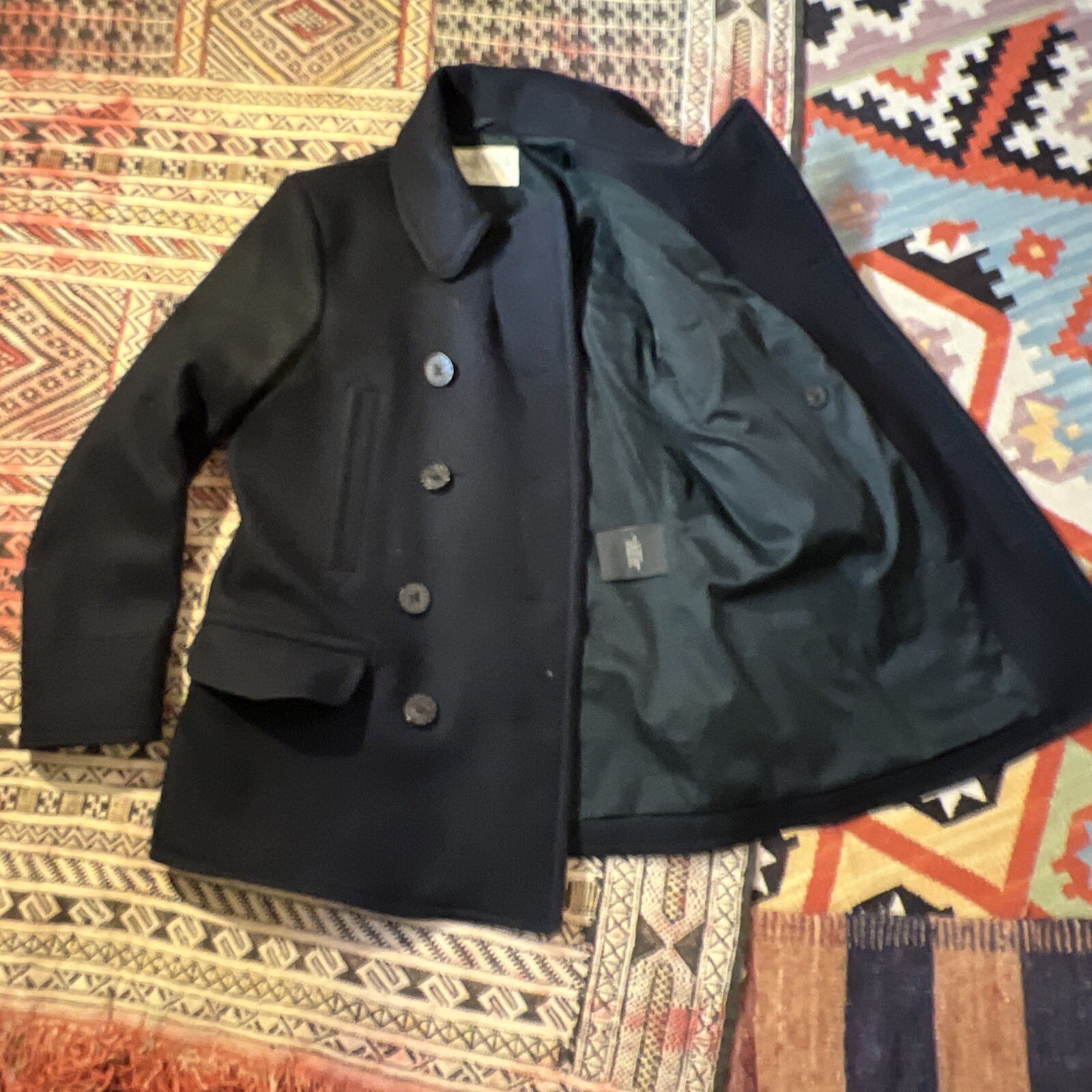 RRL Double RL Ralph Lauren Wool Peacoat Jacket Size 4 - Gem