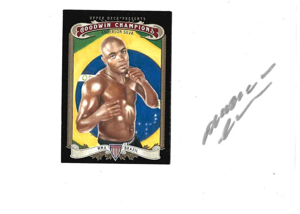 2012 Goodwin Champions #146 ANDERSON SILVA MMA Silver Autographed Card ...