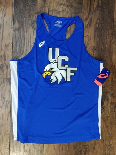 ASICS Men's UCF Blue Track Singlet Size L. P-T-P:22in | eBay