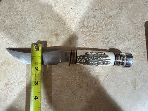 NOS Marbles Gladstone Michigan, BISON Stag/ Aluminum Handle Knife With ...