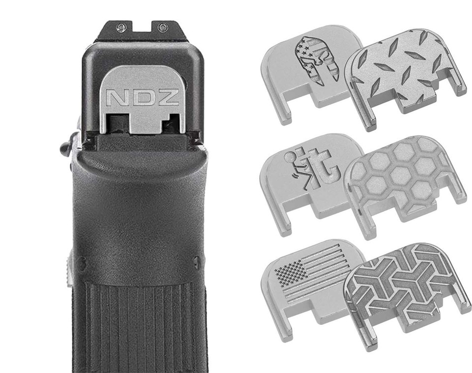 NDZ Glock Gen 1-5 17 19 26 45 Slide Back Plate Deep Engraved Premium ...