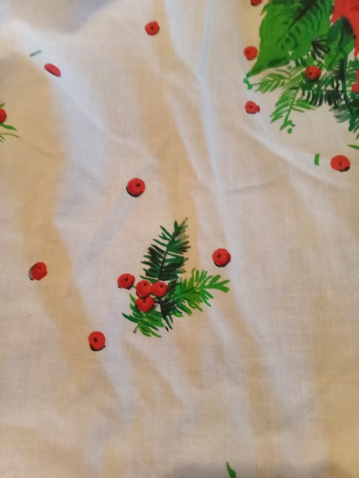 Vintage Square Christmas Tabel Cloth/Fabric ,Spring Mills Inc | eBay