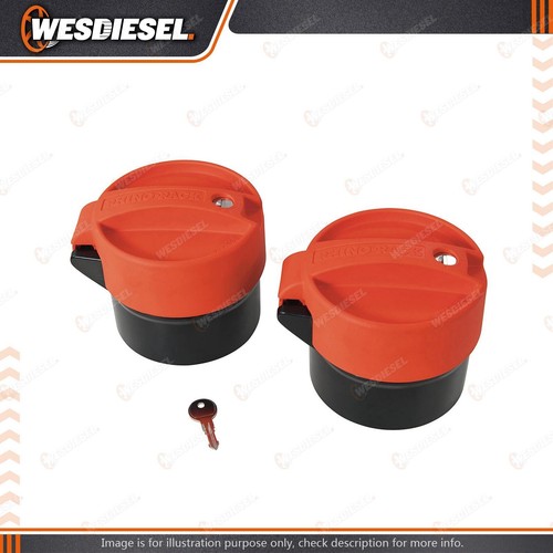 2pcs Rhino Rack Orange Conduit Carrier Locking End Caps Suits 100mm PVC ...