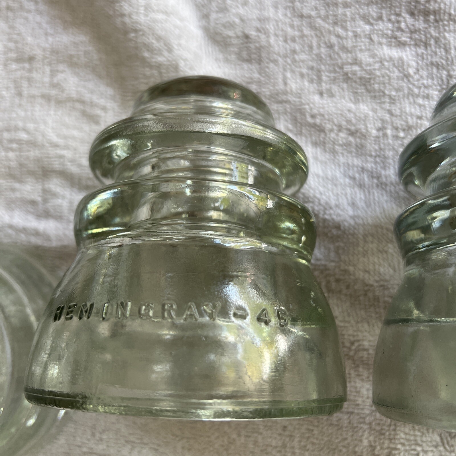 HEMINGRAY 45~Whitall Tatum Clear Glass Insulators -Lot of 3~ | eBay