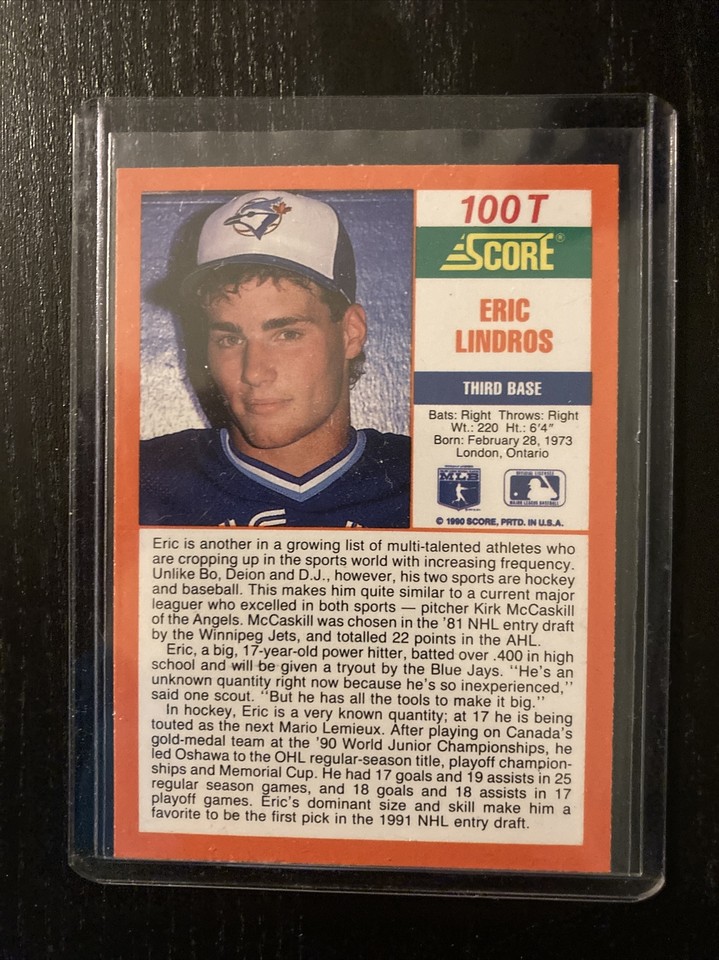 1990 Score Traded ERIC LINDROS Rookie #100T NM-MINT Baseball Toronto ...
