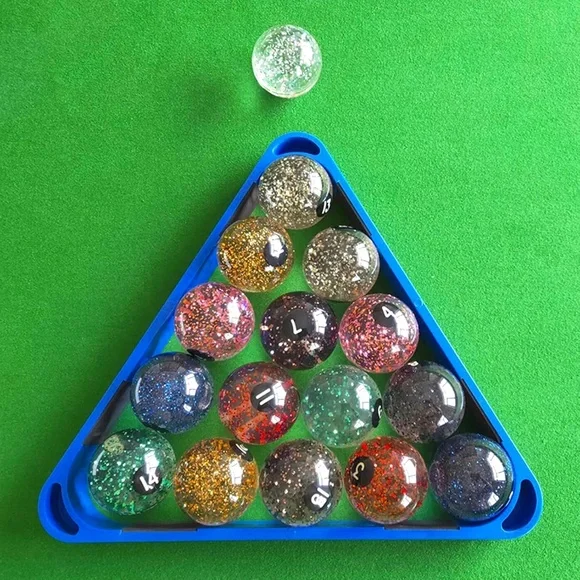 Ambassador Sparkling Crystal Billiard Pool Ball Set for Pool Table ...