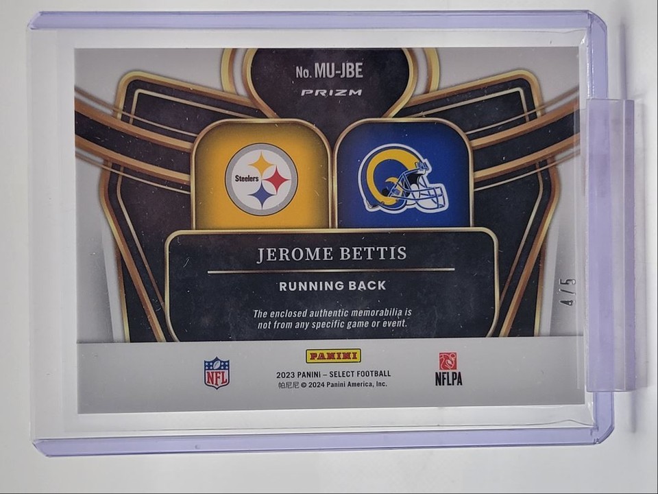 JEROME BETTIS 2023 SELECT MULTIVERSE DUAL PATCH GREEN PRIZM /5 Q1940 | eBay