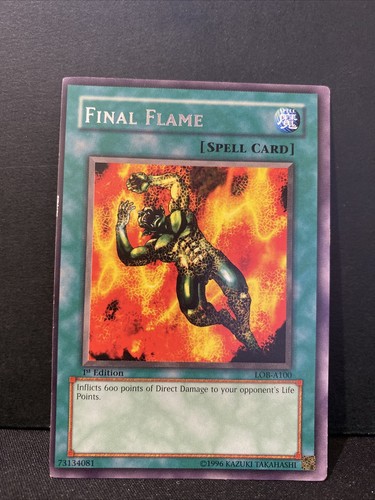 Yugioh Final Flame - LOB-A100 - *Rare* 1st EDITION LP (Legend Of Blue ...