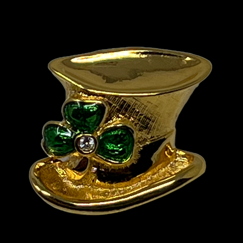 Avon St Patricks Day Tie Tack Leprechaun Clover Top Hat Enamel Shamrock ...