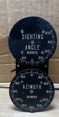 WWII Aircraft Dual Dial Sighting Angle & Azimuth Indicator Synchromotor ...