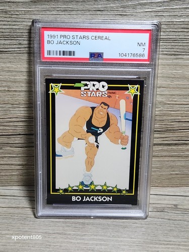 1991 Bo Jackson Pro Stars DIC Animation Cartoon Cereal PSA 7 Low Pop Of ...