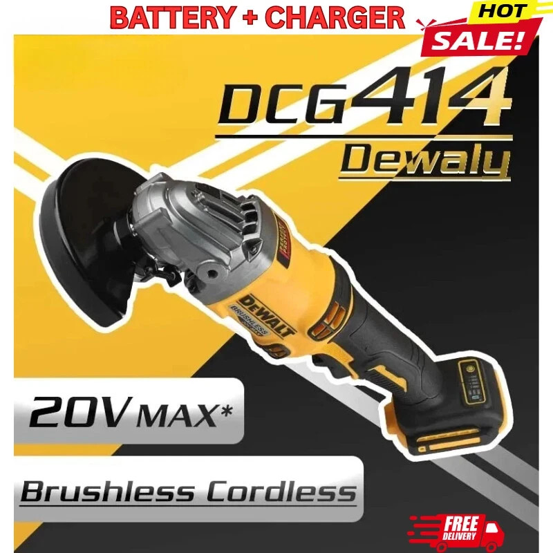 DeWalt DCG414 18V Max XR Brushless Angle Grinder125mm One battery and ...