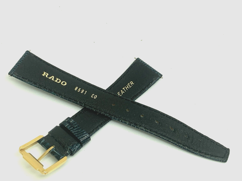 Rado Watch Replacement Band Blue Leather Strap 17mm Lug Gold Steel ...