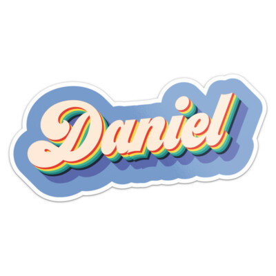 Retro Style Daniel Male Name - Waterproof Vinyl Decal Car Bumper ...