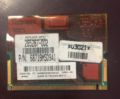 HP Company Laptop 56KB Modem Card 285287-002 P/N 6871BMS08A1 | eBay