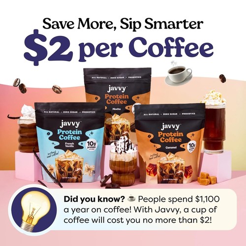 Javy Caramel Protein Coffee - Premium Whey Protein & Instant Iced ...