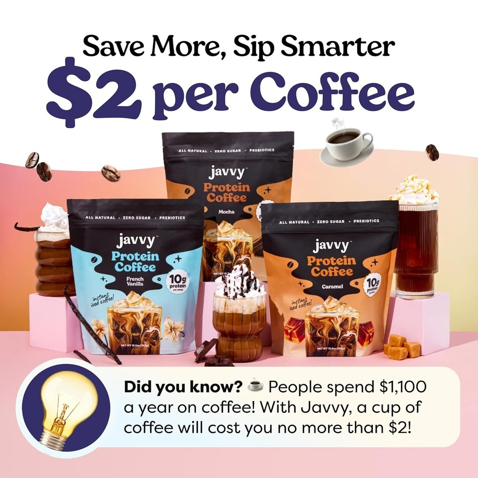 Javy Caramel Protein Coffee - Premium Whey Protein & Instant Iced ...