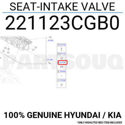 221123CGB0 Genuine Hyundai / KIA SEAT-INTAKE VALVE | eBay