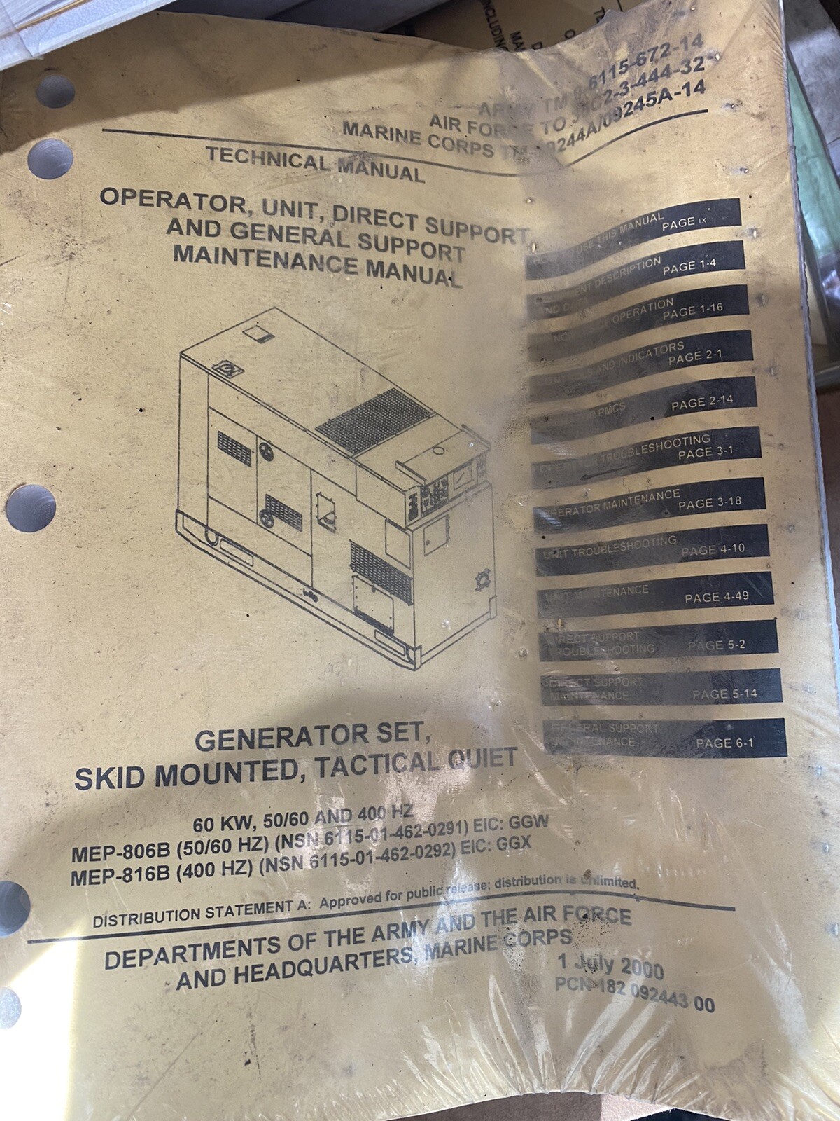 mep 806 805 815 816 generator operator manual | eBay UK