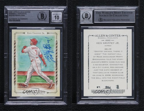2009 Allen & Ginter Ken Griffey Jr by Brian Kong BAS BGS Authentic Auto ...