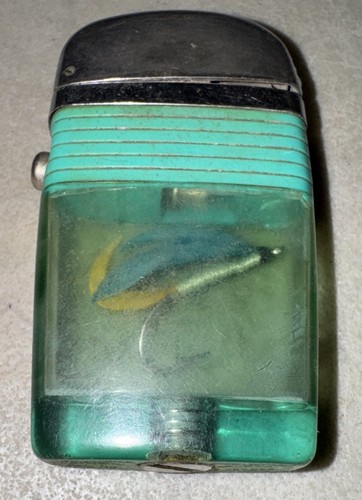 Vintage Scripto Vu Lighter FLY FISH HOOK Green UNTESTED | eBay