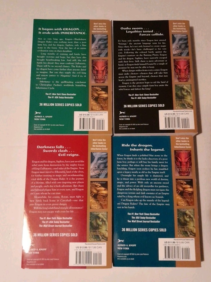Eragon The Inheritance Cycle 4 Book Trade Paperback Box Set 2016 Knopf ...