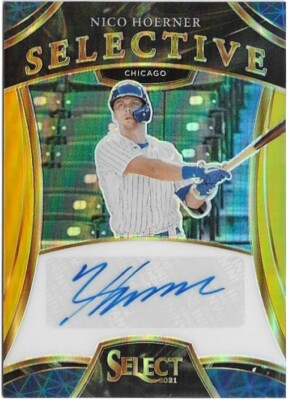 2021 Panini Select NICO HOERNER Selective Signatures Auto Gold Prizm ...