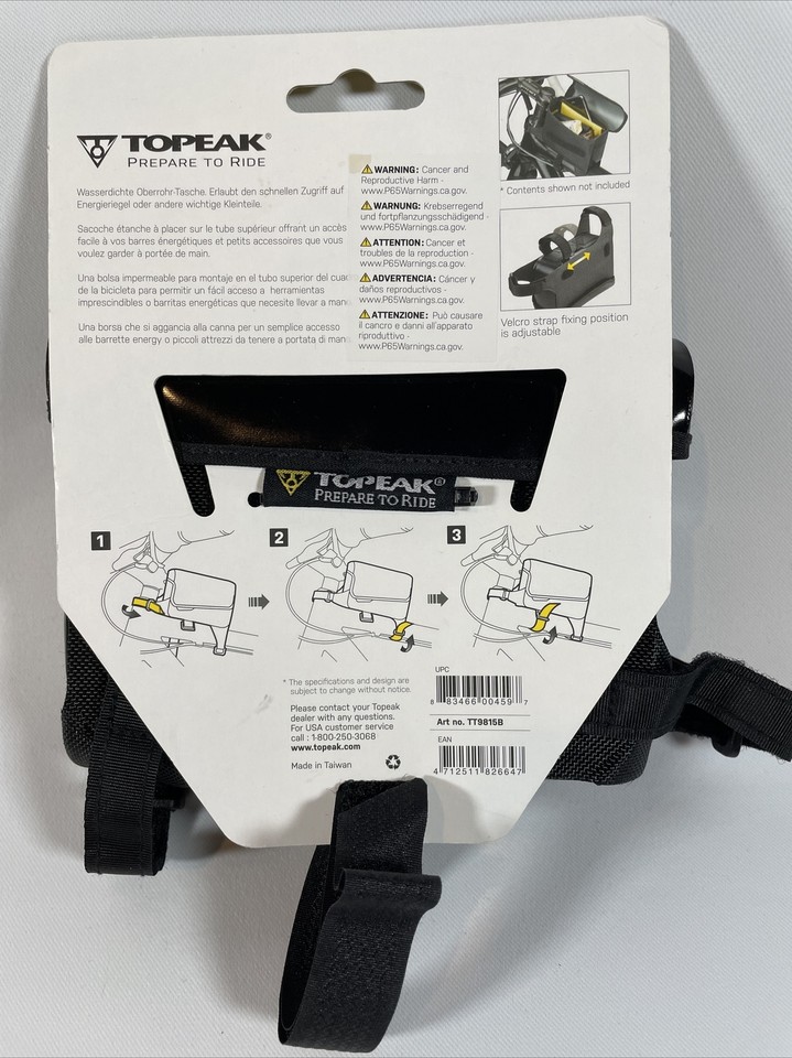 Topeak Tri DryBag TT9815B Black Yellow Waterproof Top Tube Bike Bag ...
