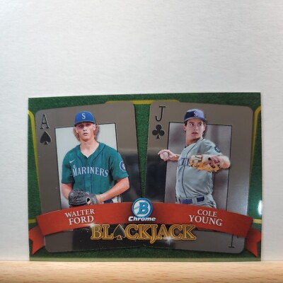 2022 Bowman Draft Baseball Walter Ford & Cole Young Chrome Blackjack ...